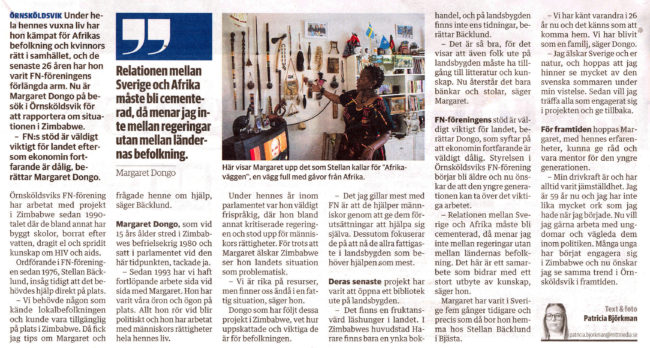 ÖA-reportage med Margaret Dongo – Örnsköldsviks FN-förening